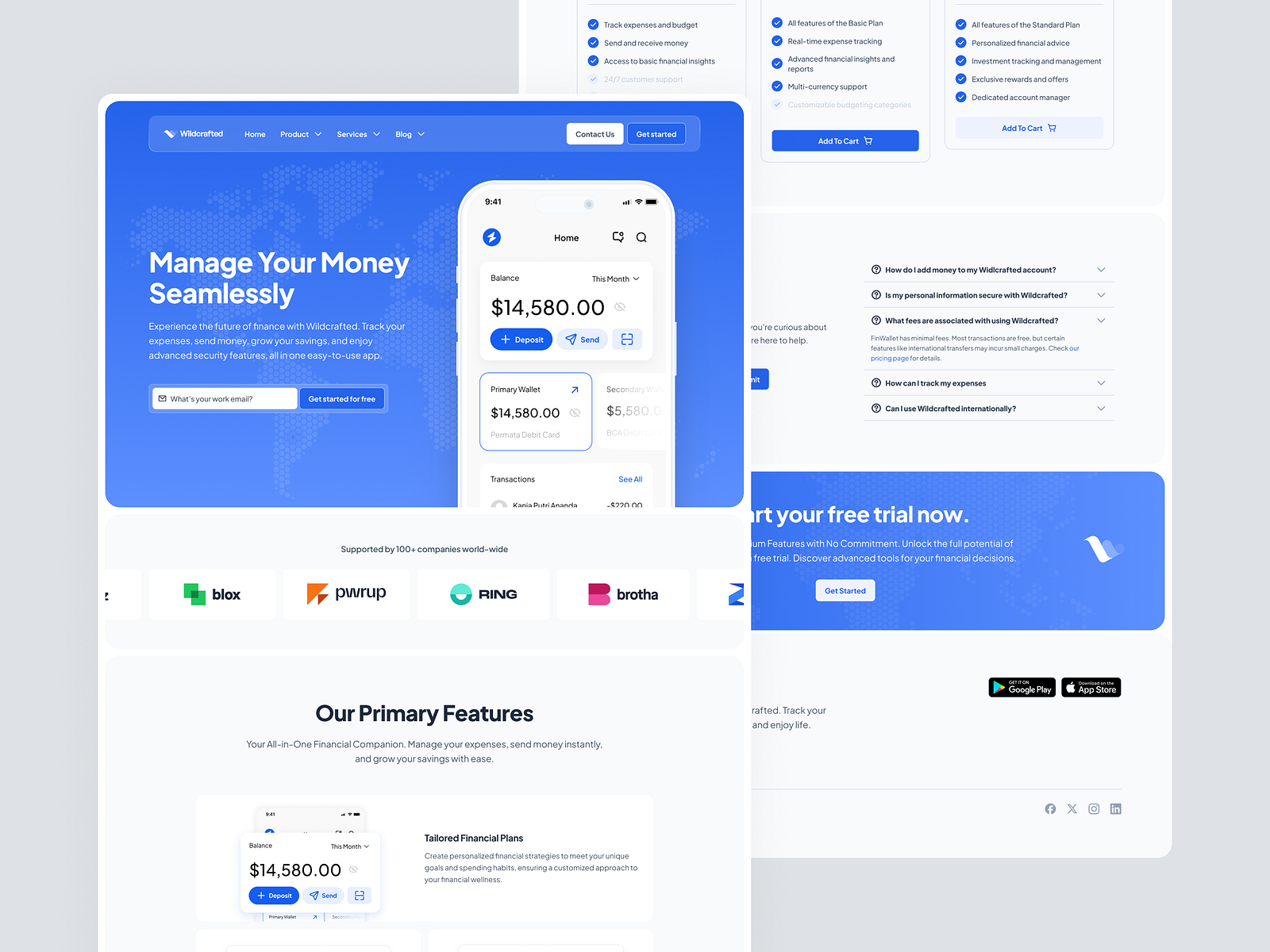 Wildcrafted - Finance App Landing Page by Felix Christopher Afrian on Dribbble