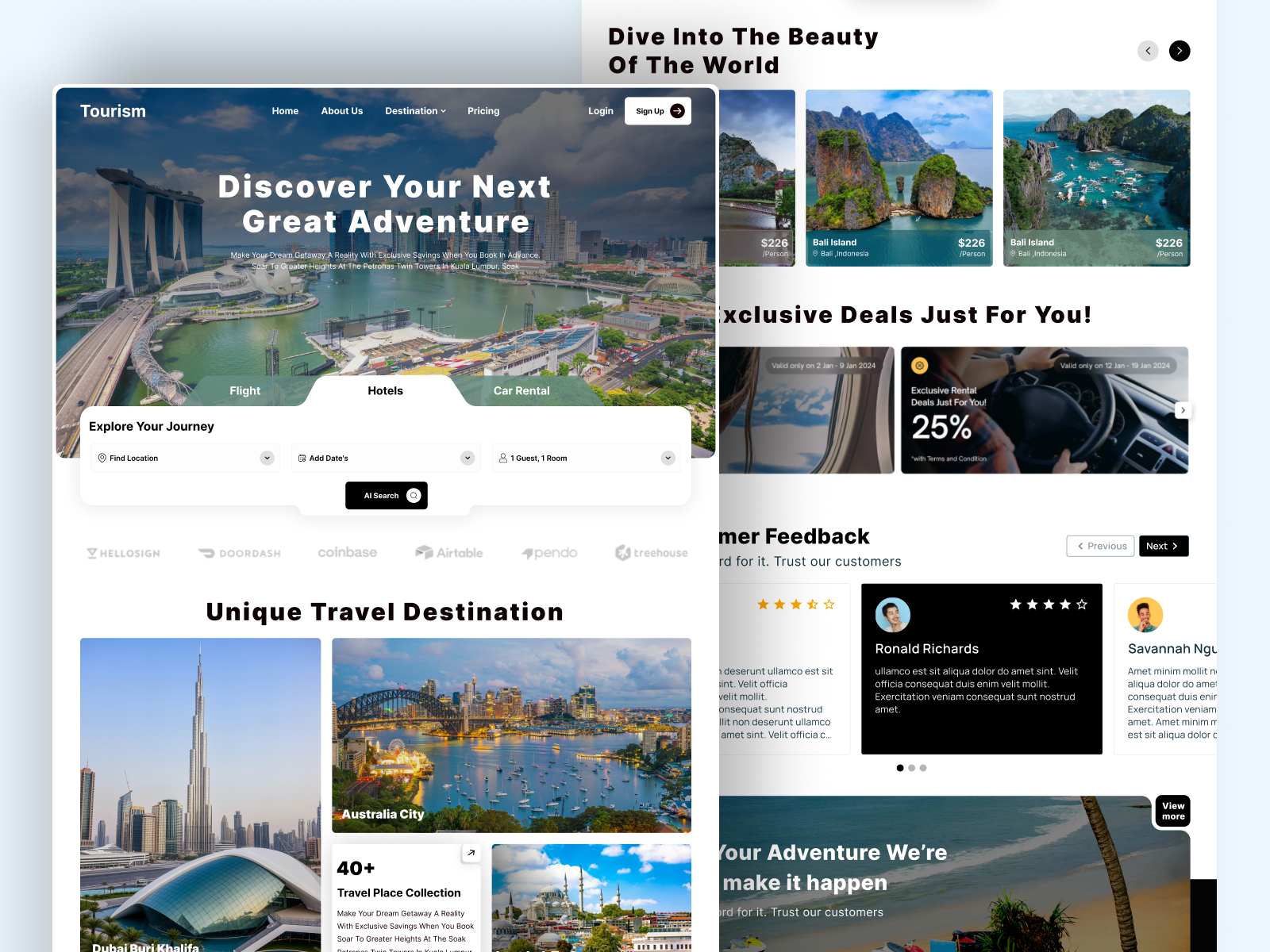 Tourism - Travel Booking 🌍 Landing page Design by Jarviz Lab || UI/UX ...