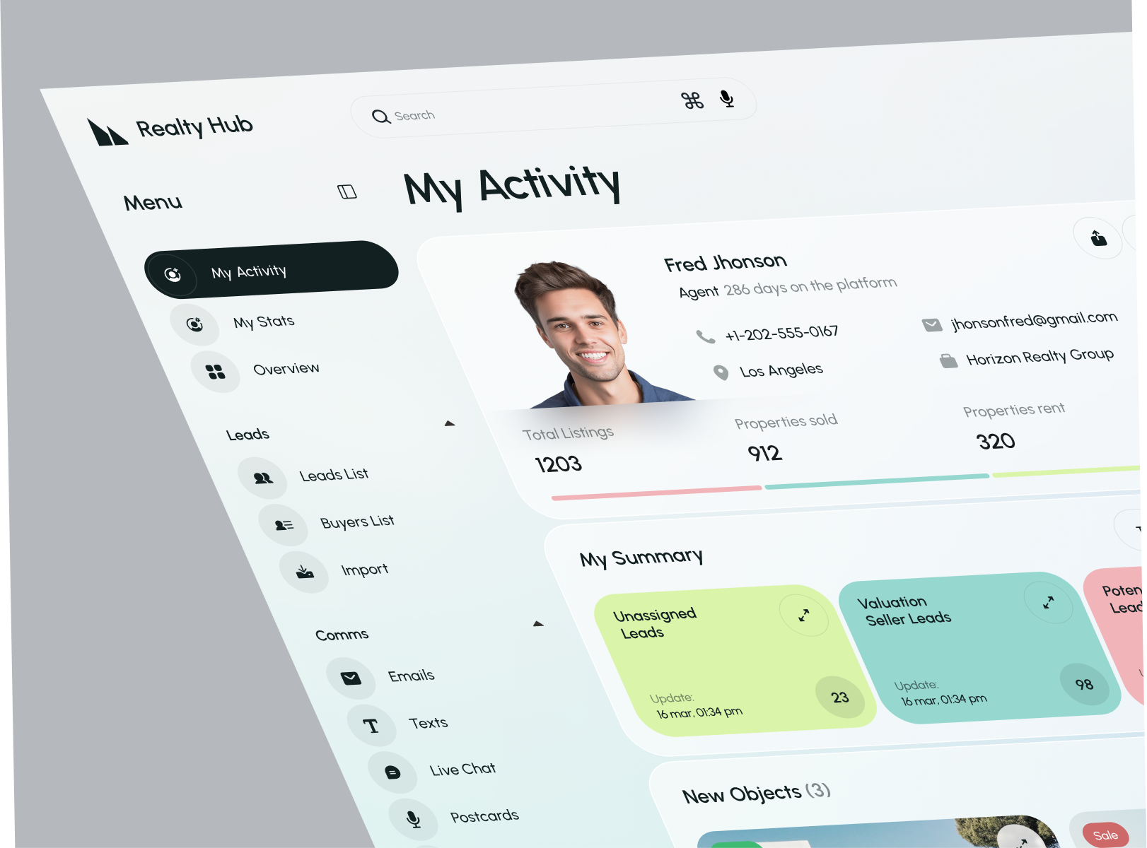 Realty Hub - Real Estate CRM Dashboard by Jack L. for RonDesignLab ⭐️ ...