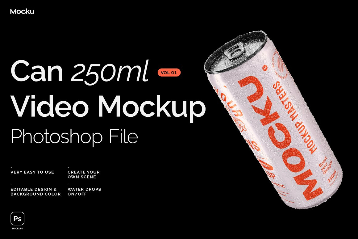 25cl Can Photoshop Video Mockup by Official Creative Mockup Design on ...