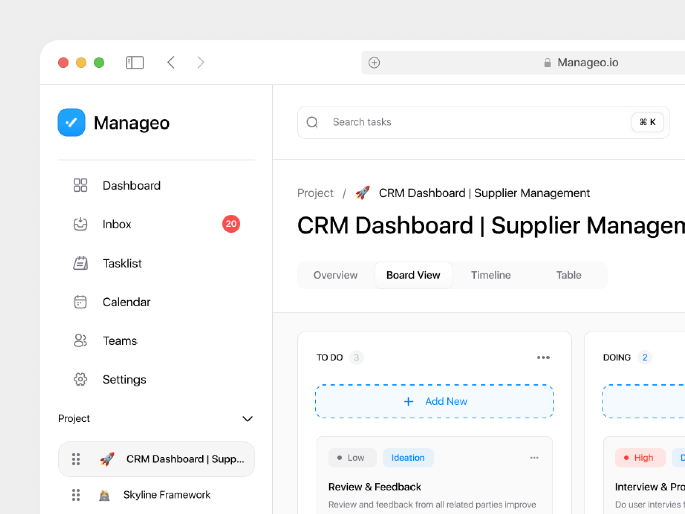 Manageo | Project | Dashboard Task Management by Devin Nizar 🛸 on Dribbble