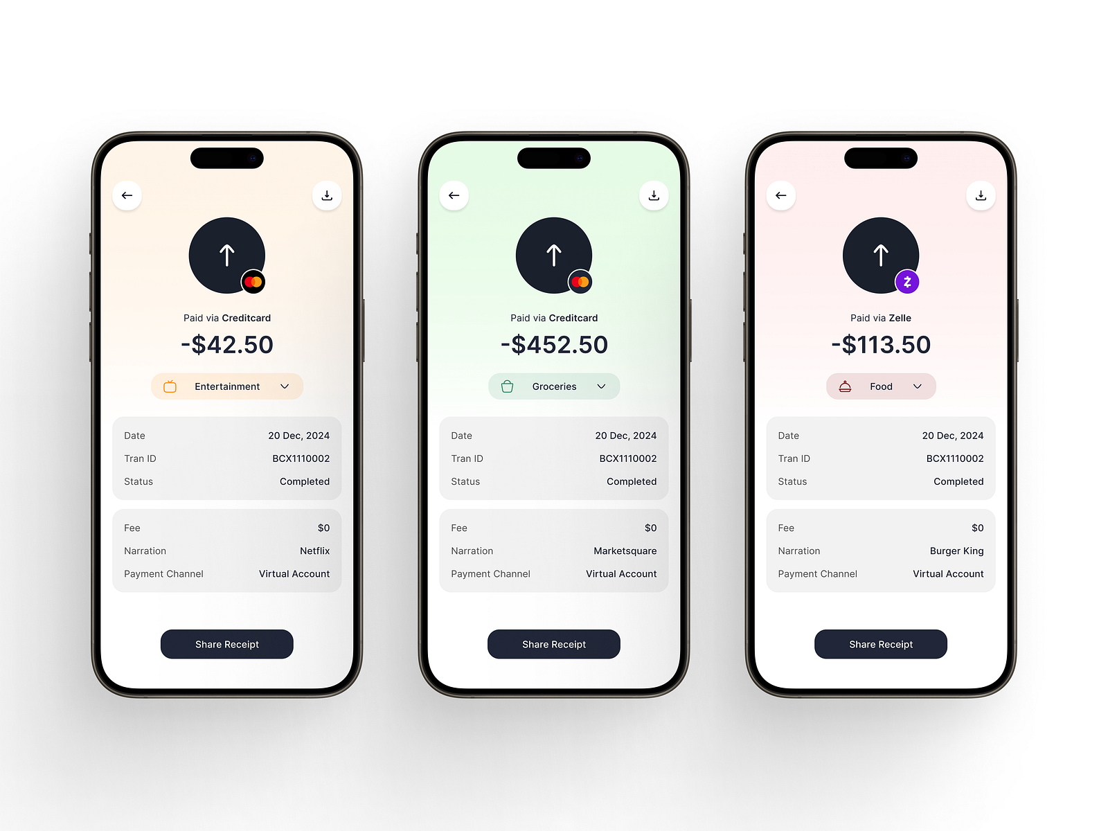 Transaction details UI design by tobi jones on Dribbble