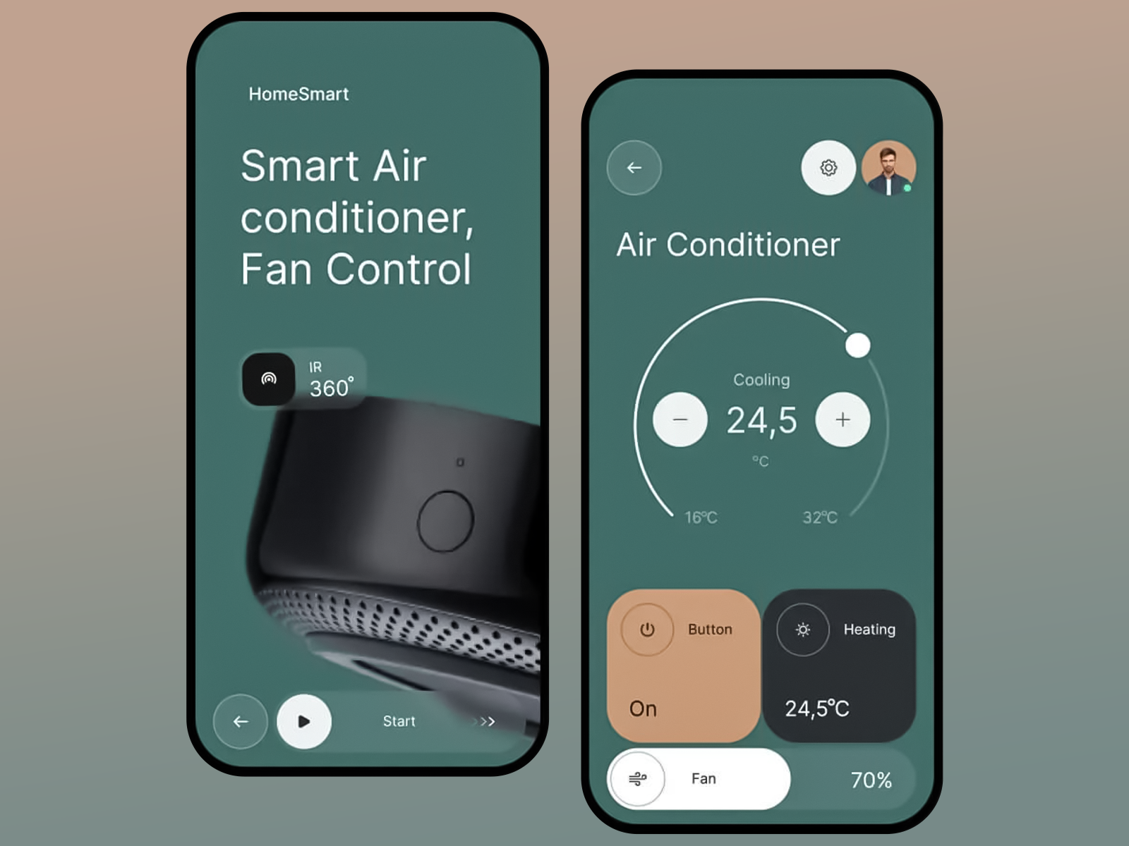HomeSmart - Air Conditioner Fan Control App by lindberg on Dribbble