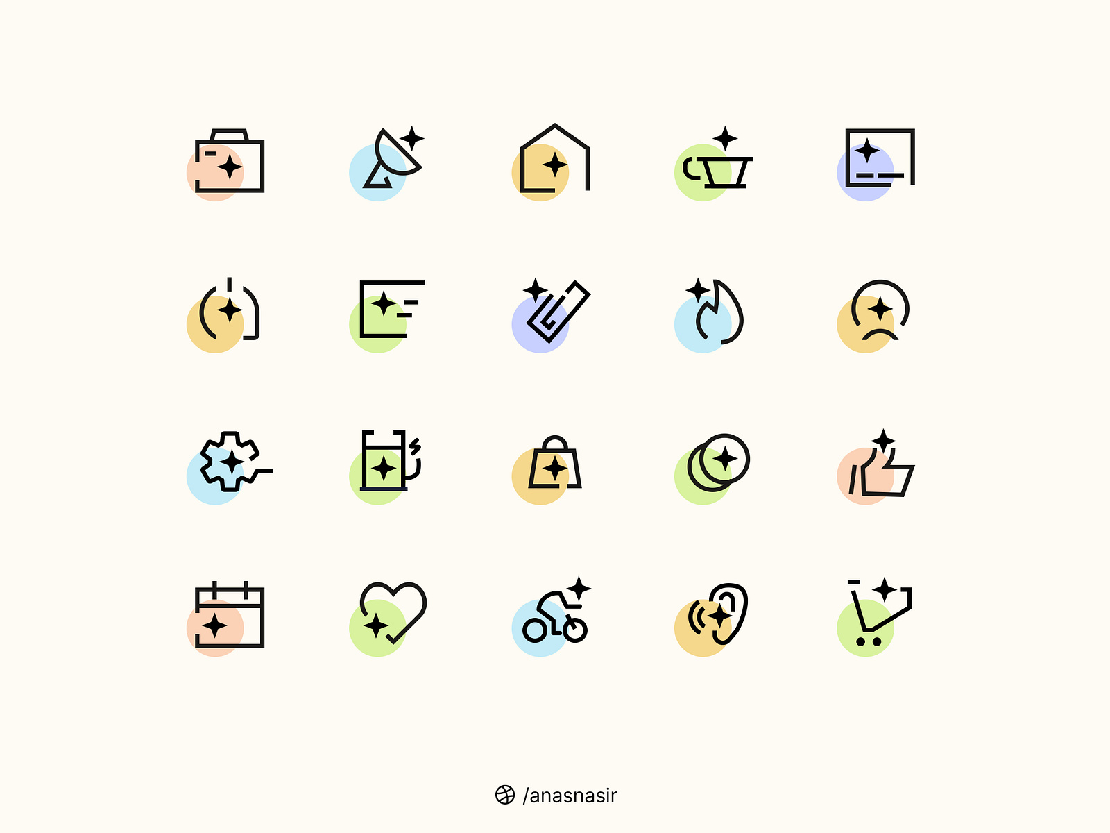 Minimalist Icon Set: Sleek, Modern Designs with soft colors by Anas ...
