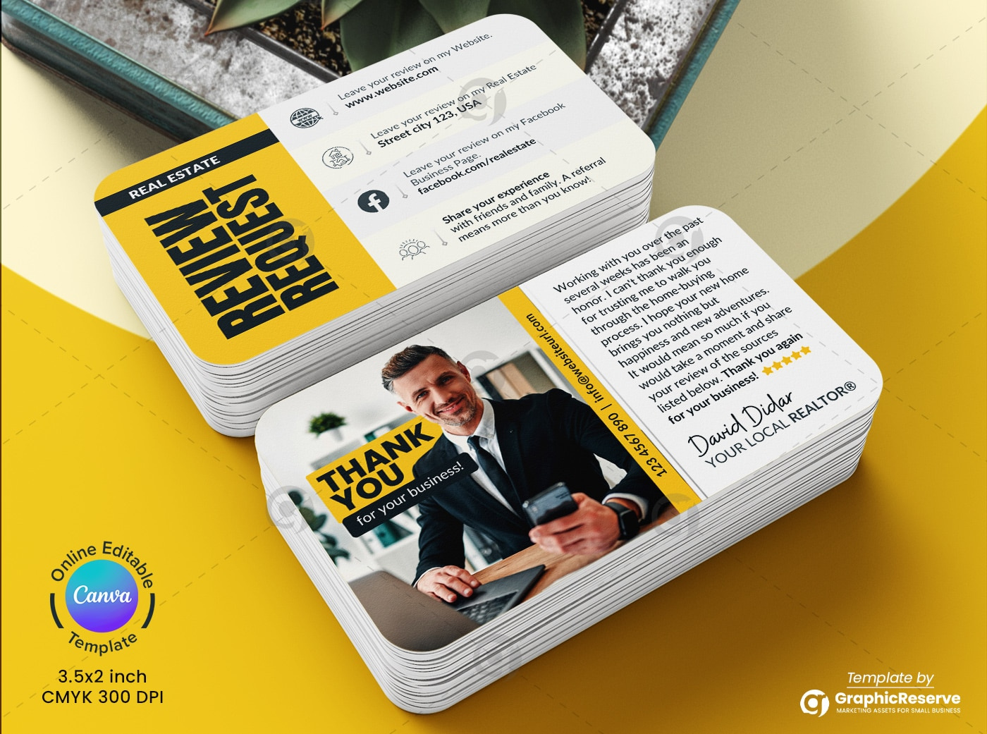Real Estate Review Request Cards - Editable Canva Template by Graphic ...