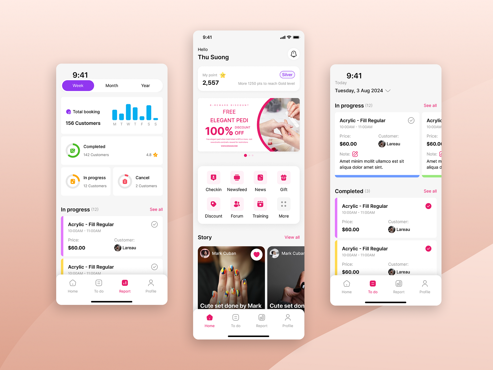 Nailvana App UI kit | Nail Booking Management App by Thu Suong on Dribbble