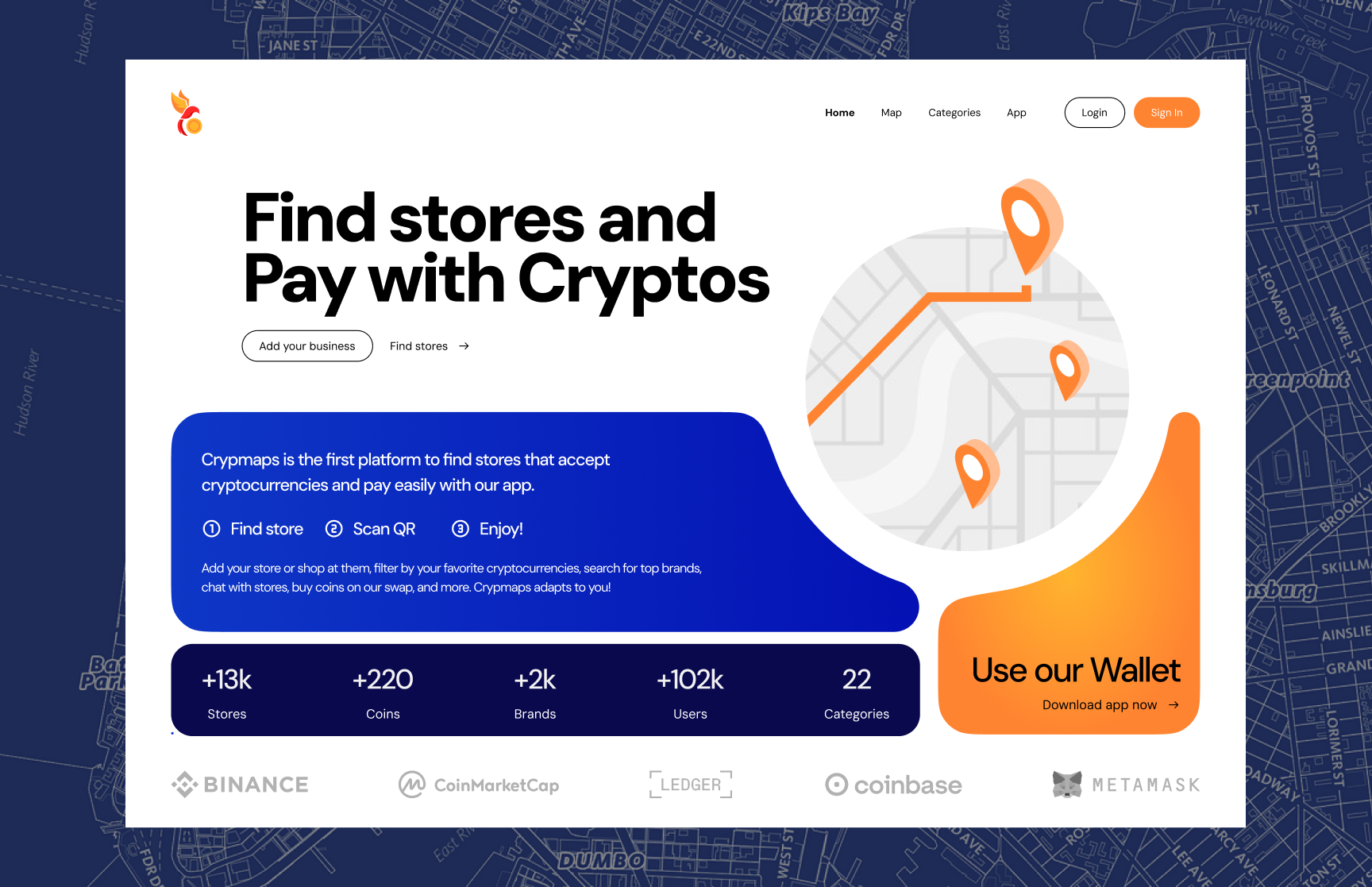 Crypmaps - The cryptocurrency map app. by Joao De Abreu on Dribbble