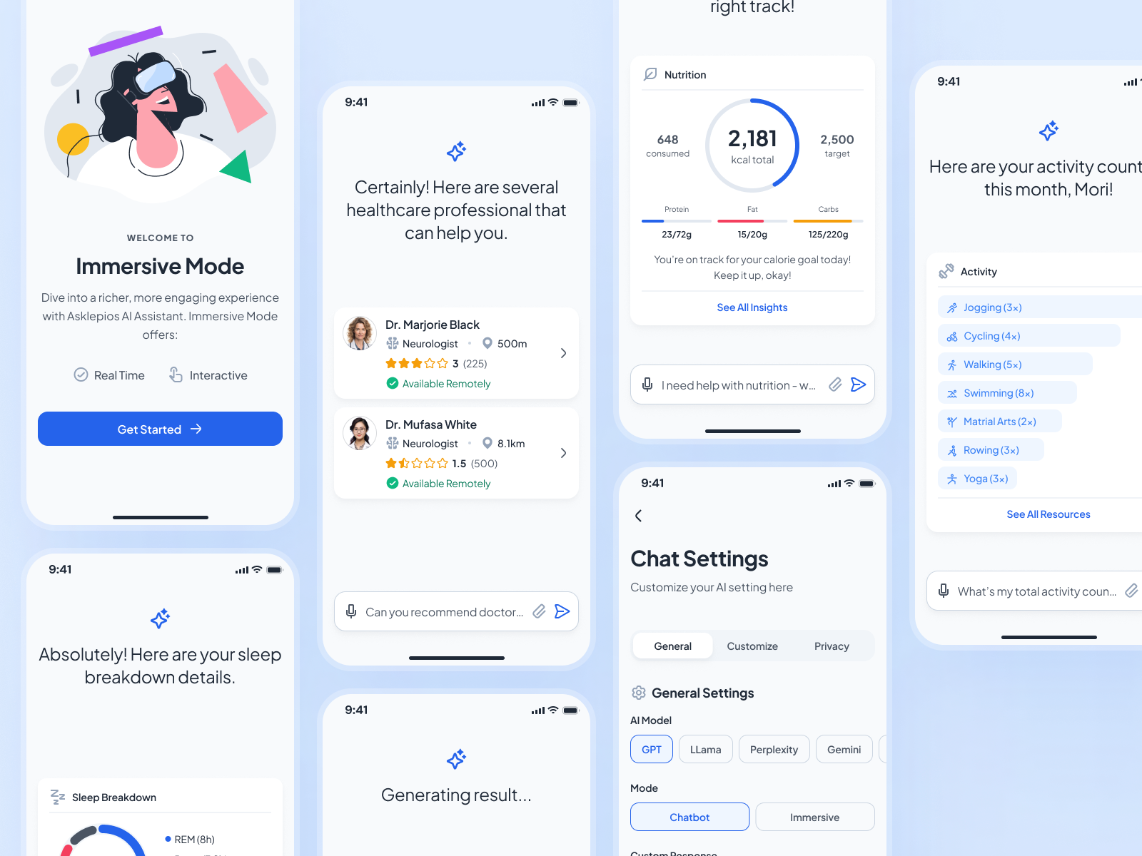 asklepios v2: AI Health Assistant - Home & Health Score UI by ...