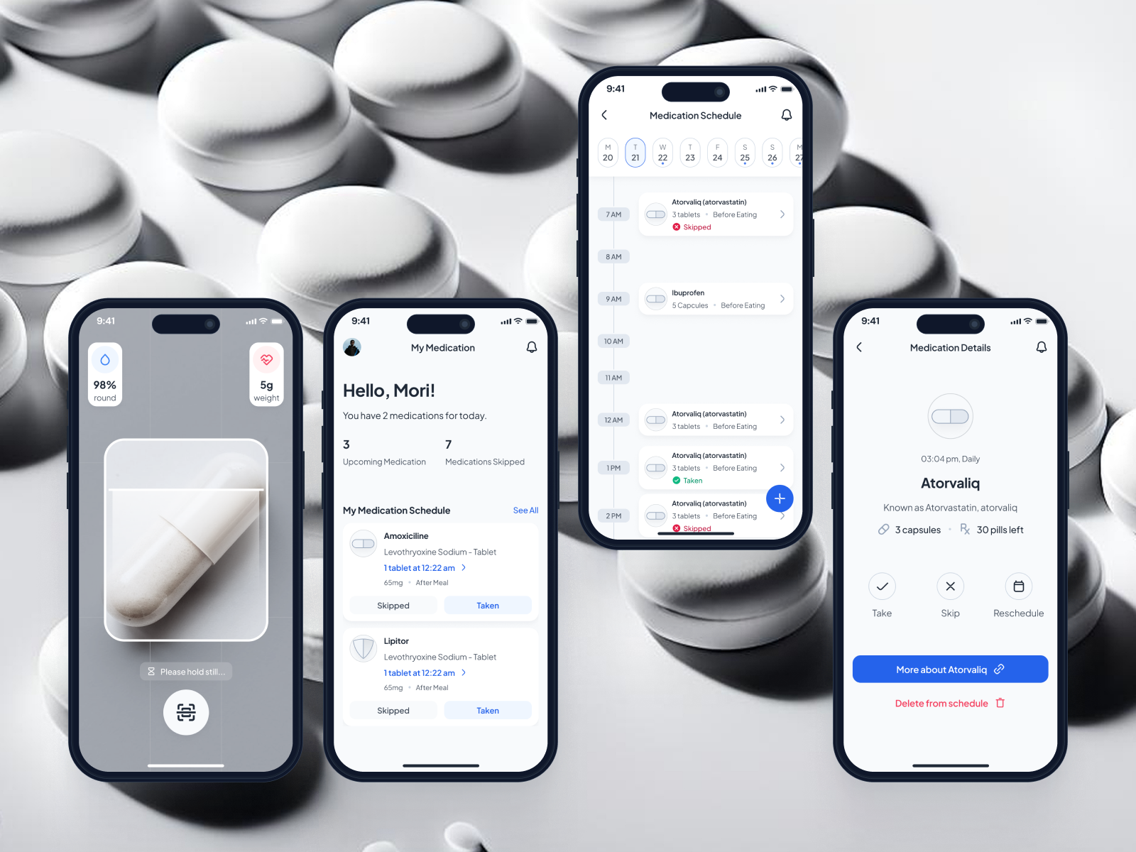 asklepios v2: AI Health & Wellness App - Medication Schedule UI by ...