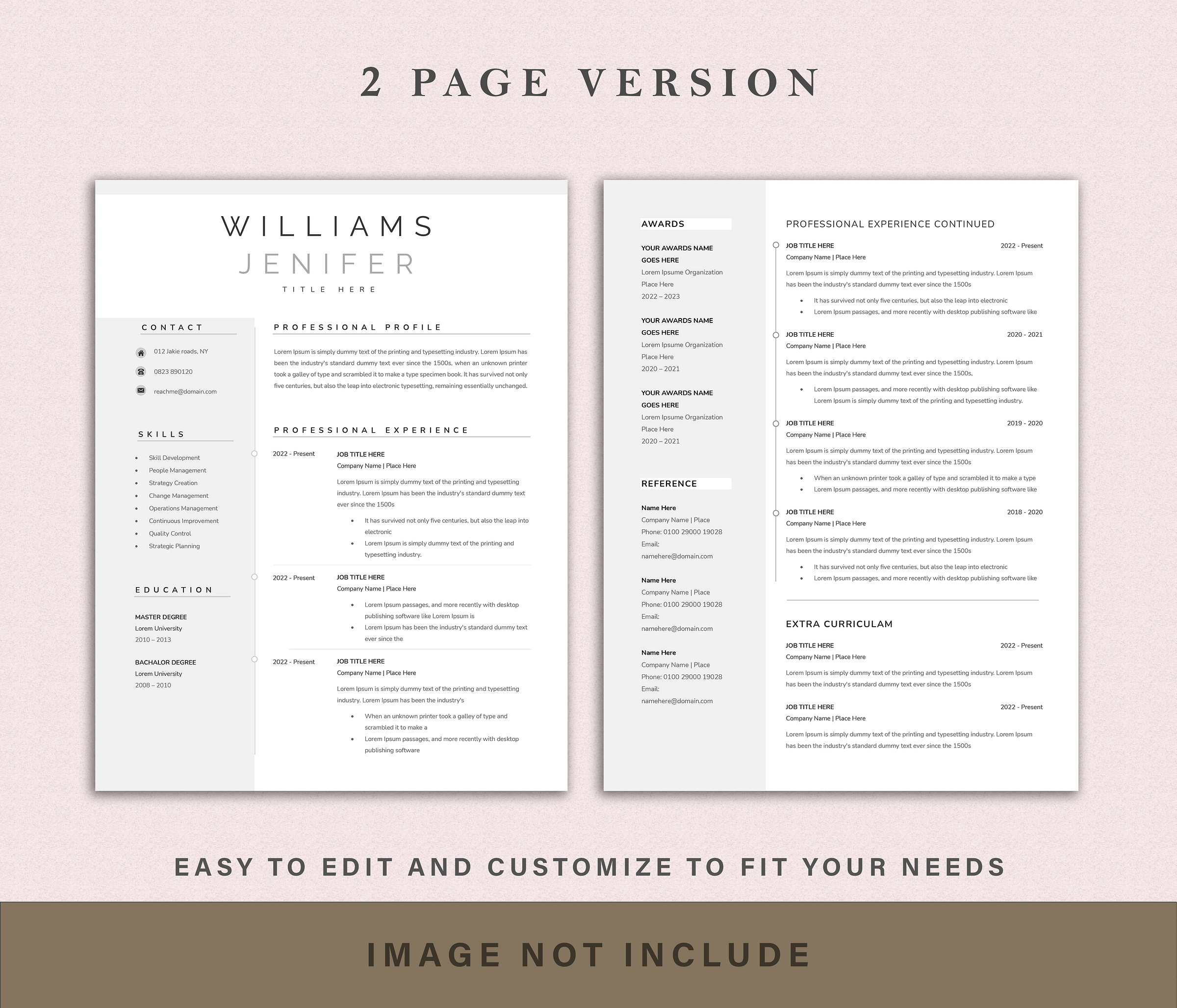 Professional, Modern Resume Design Template for Word & Pages by Paul ...