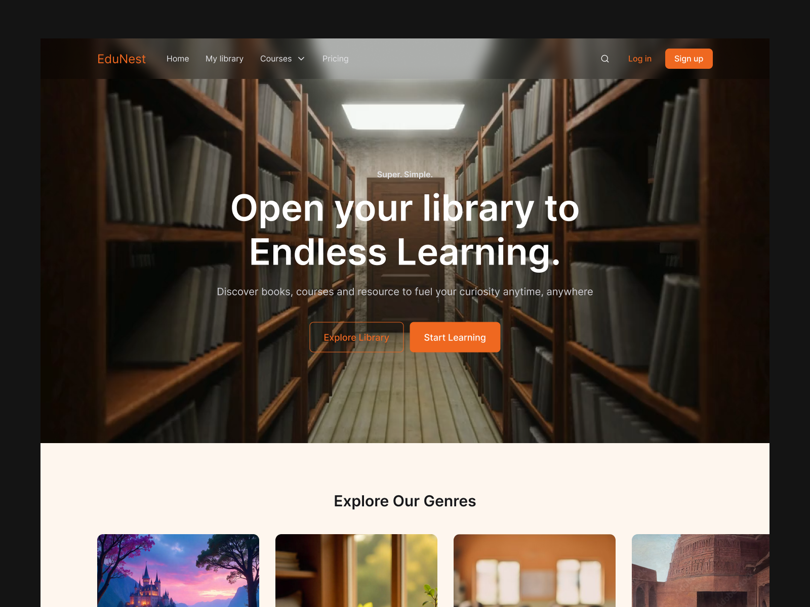Ed tech -EDUNEST Landing Page by Mayank Dhyani on Dribbble