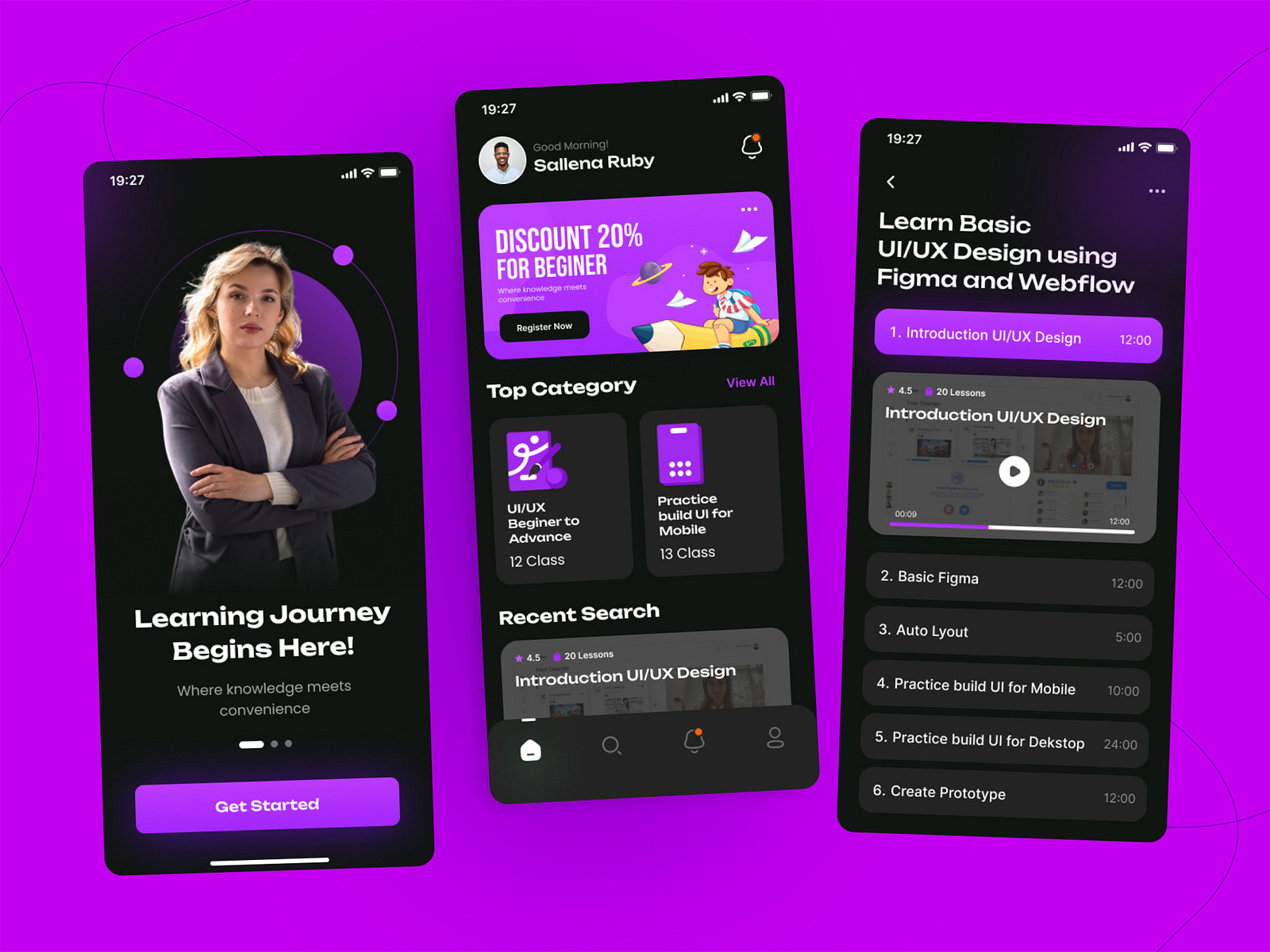 E Learning - Mobile App UI Design by Hasnain Ansari on Dribbble