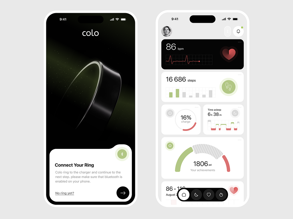 Smart Ring Mobile App by Nik Sachuk for Pocolo on Dribbble
