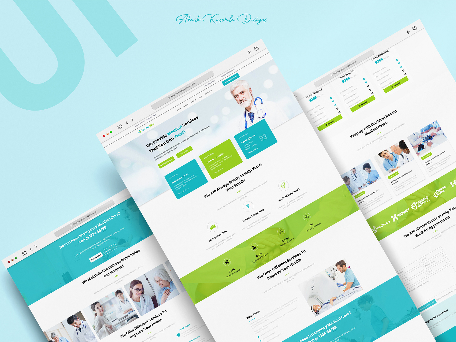 Web UI for Hospital - Healthplus by akash kaswala on Dribbble