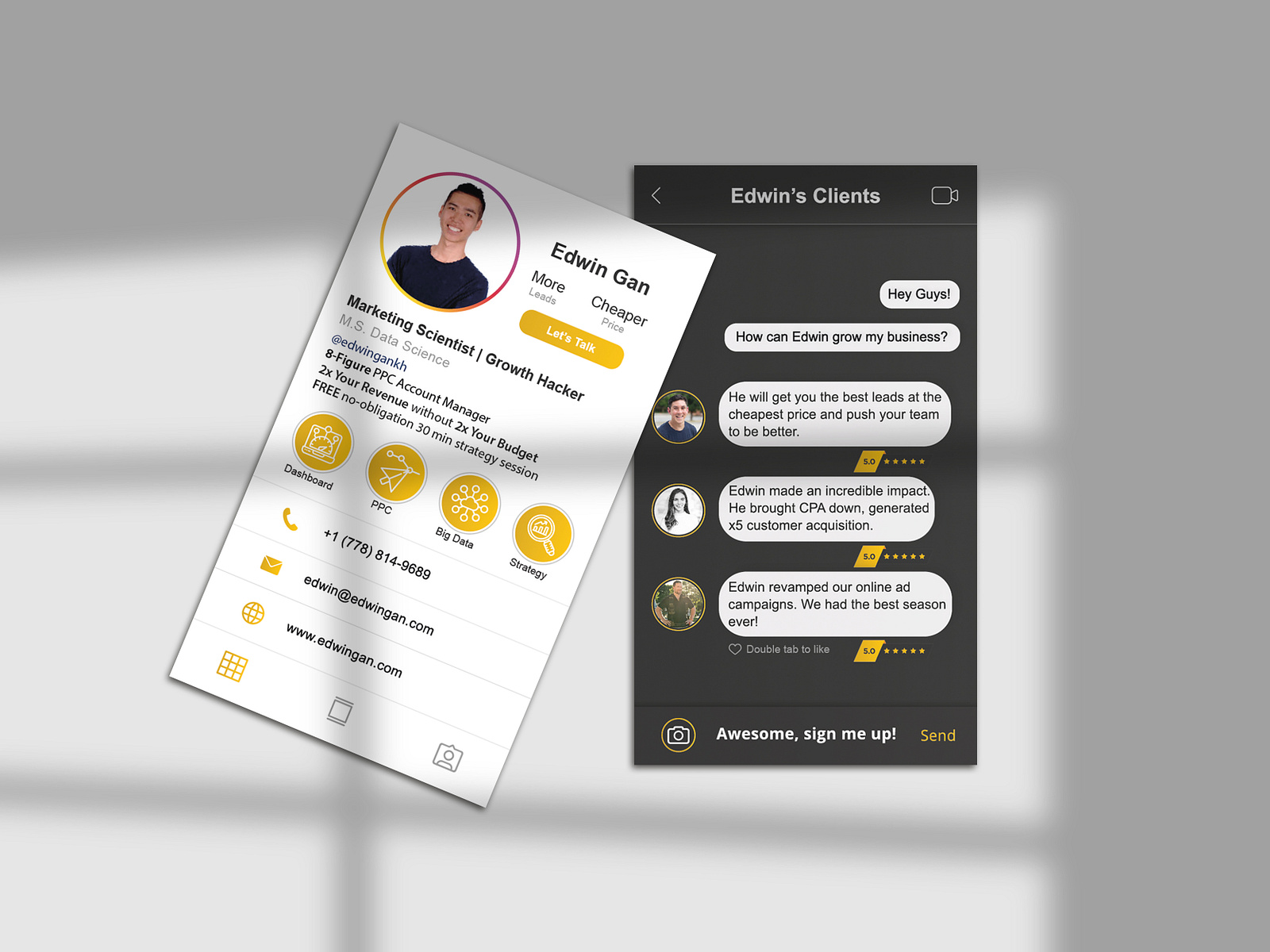 Custom Instagram Business Cards with Client Testimonials by Hammad ...