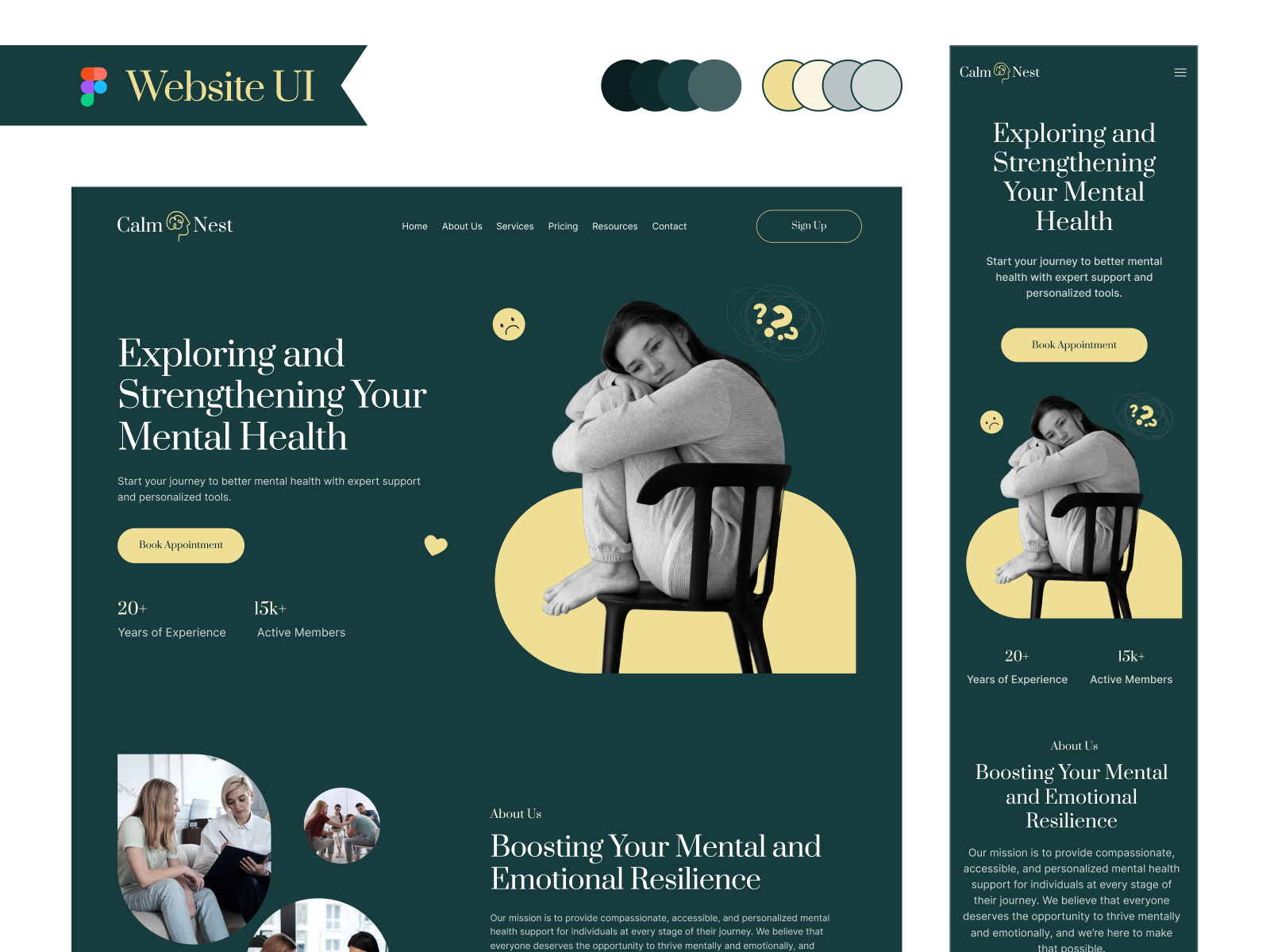 Mental Health & Wellness Figma Website UI Mockup by Omar Faruk on Dribbble