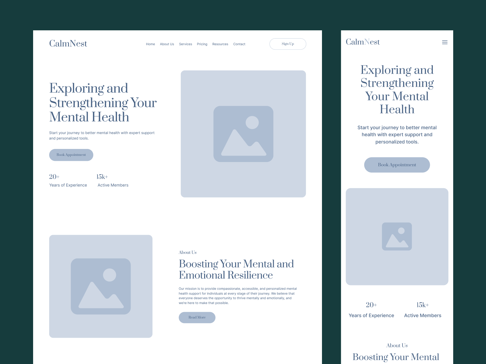 Mental Health & Wellness Figma Website UI Mockup by Omar Faruk on Dribbble
