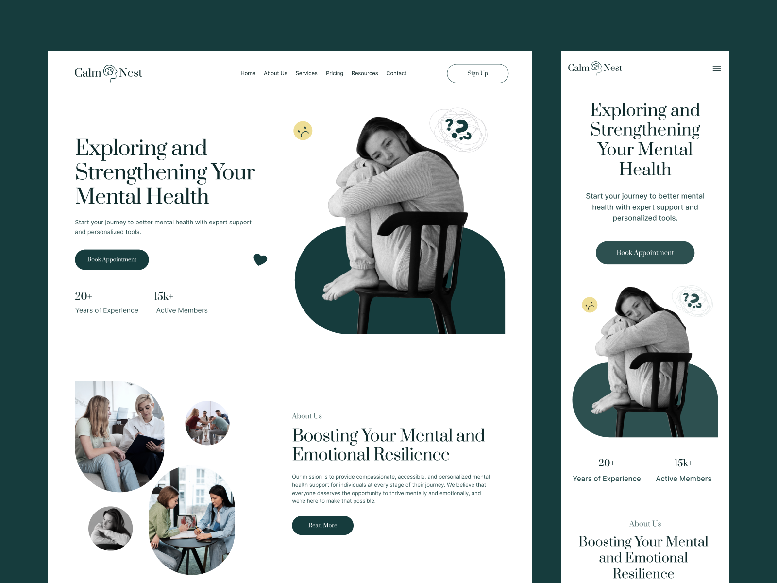 Mental Health & Wellness Figma Website UI Mockup by Omar Faruk on Dribbble