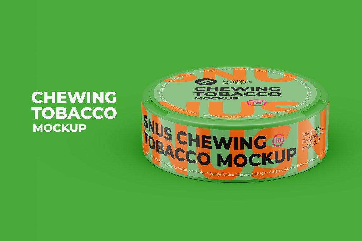 Snus Chewing Tobacco - 4 PSD Mockup by Official Creative Mockup Design ...