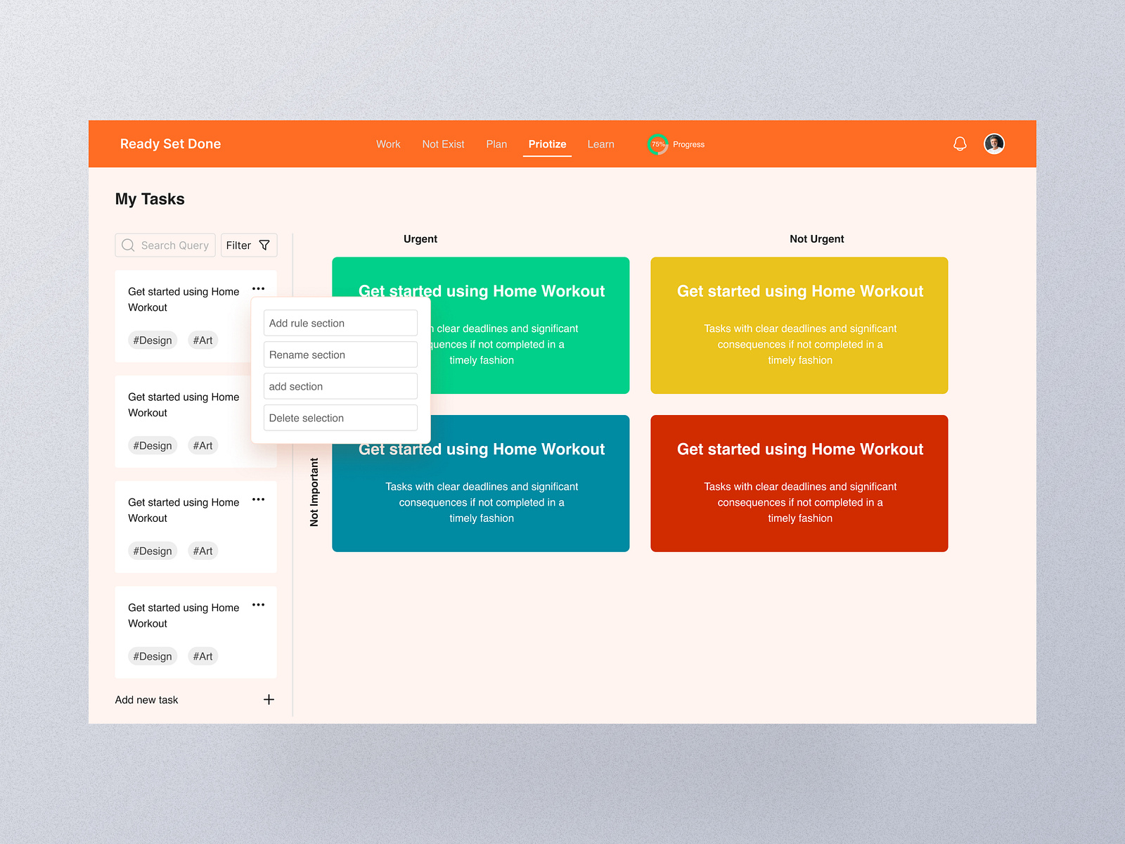 Eisenhower priority Dashboard by Md Tipu Sultan on Dribbble