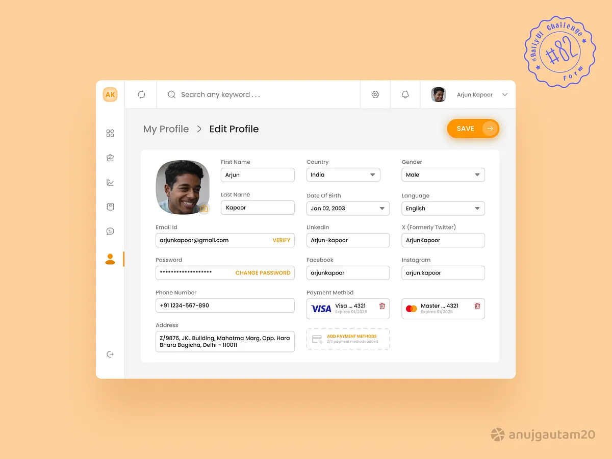 Browse thousands of Profile Form images for design inspiration | Dribbble