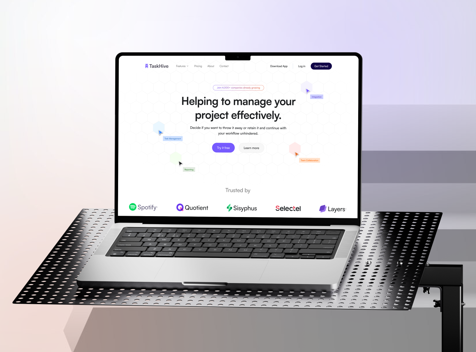 TaskHive Project Management SAAS Landing Page Design by ilias miah for ...