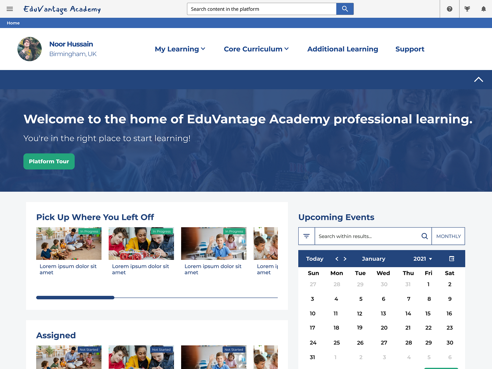 Docebo LMS Home Page Mockups - EduVantage Academy by Noor on Dribbble