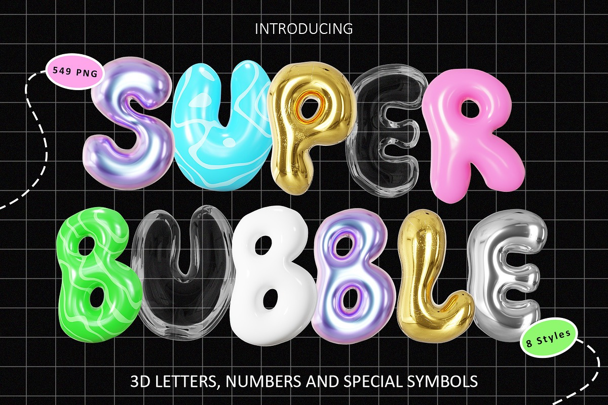3D Bubble Type by CreativeShop111 on Dribbble