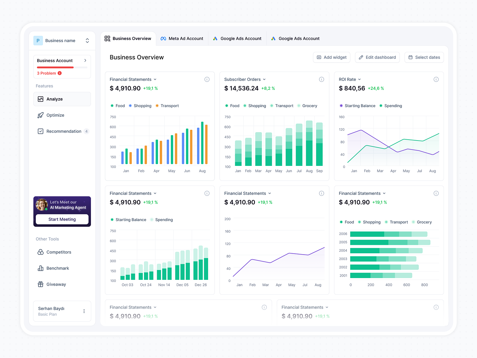 SaaS App Dashboard by Serhan Baydı on Dribbble