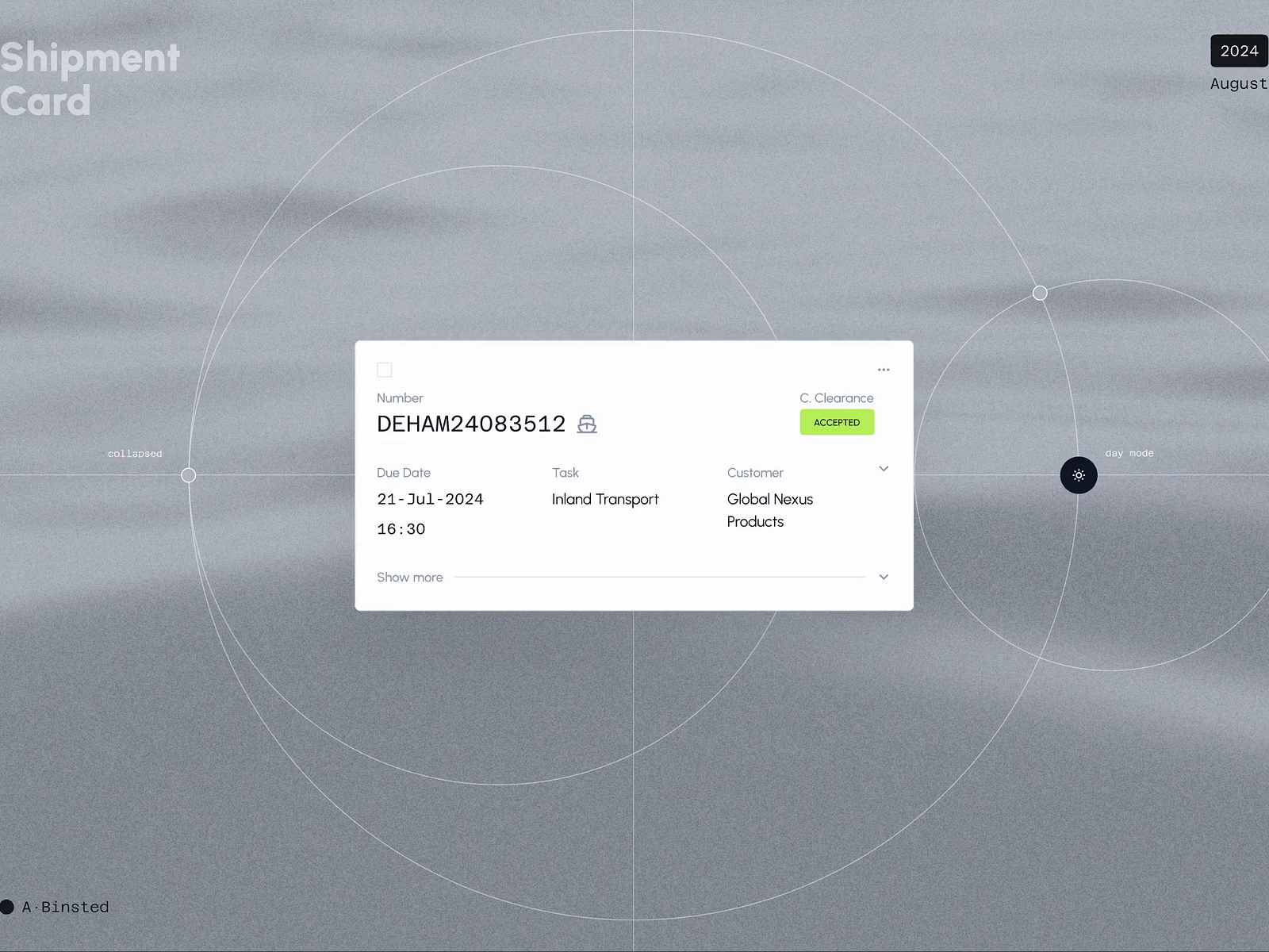 Shipment Card by Anastasiia Binsted on Dribbble