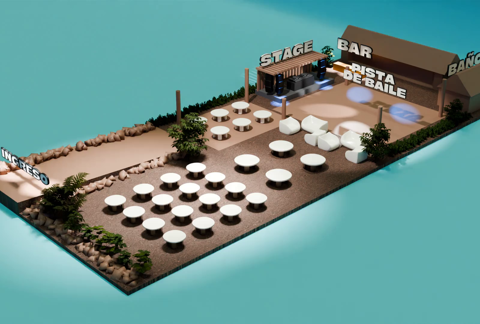 Day to Night Party location by Claudia on Dribbble