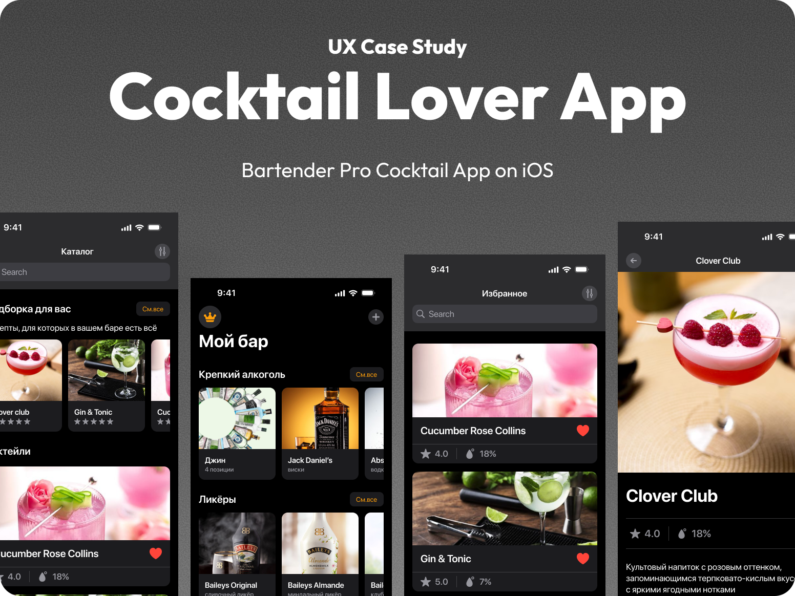 Cocktail Lover App UX Case Study by Elean on Dribbble
