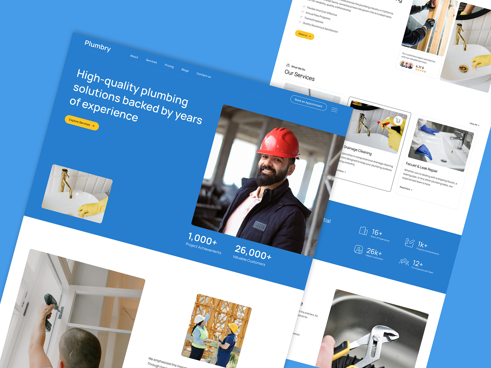 Plumbry - Home Services Website Template by Nixar Studio on Dribbble