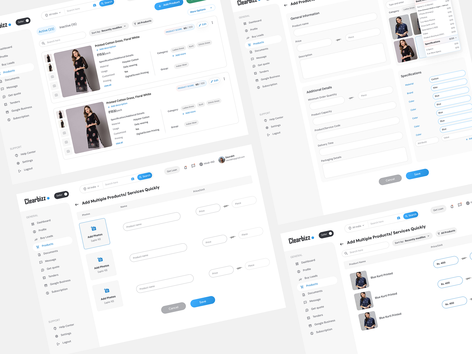 Product Management Page by Anjali on Dribbble