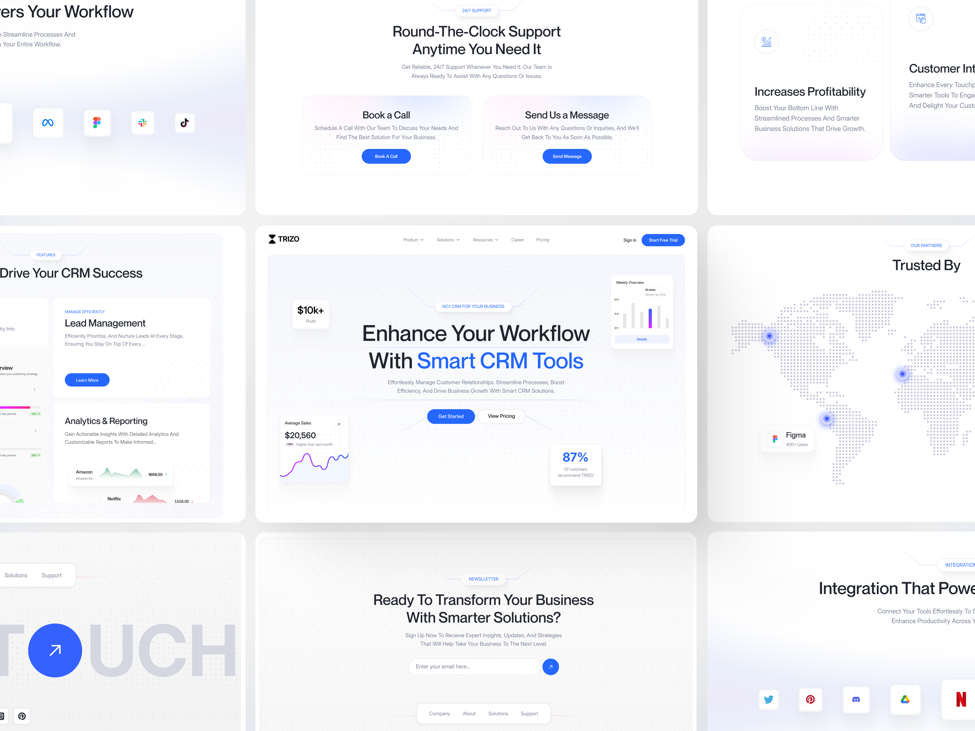 Trizo - Smart CRM Tools Landing Page by Ofspace UX/UI on Dribbble