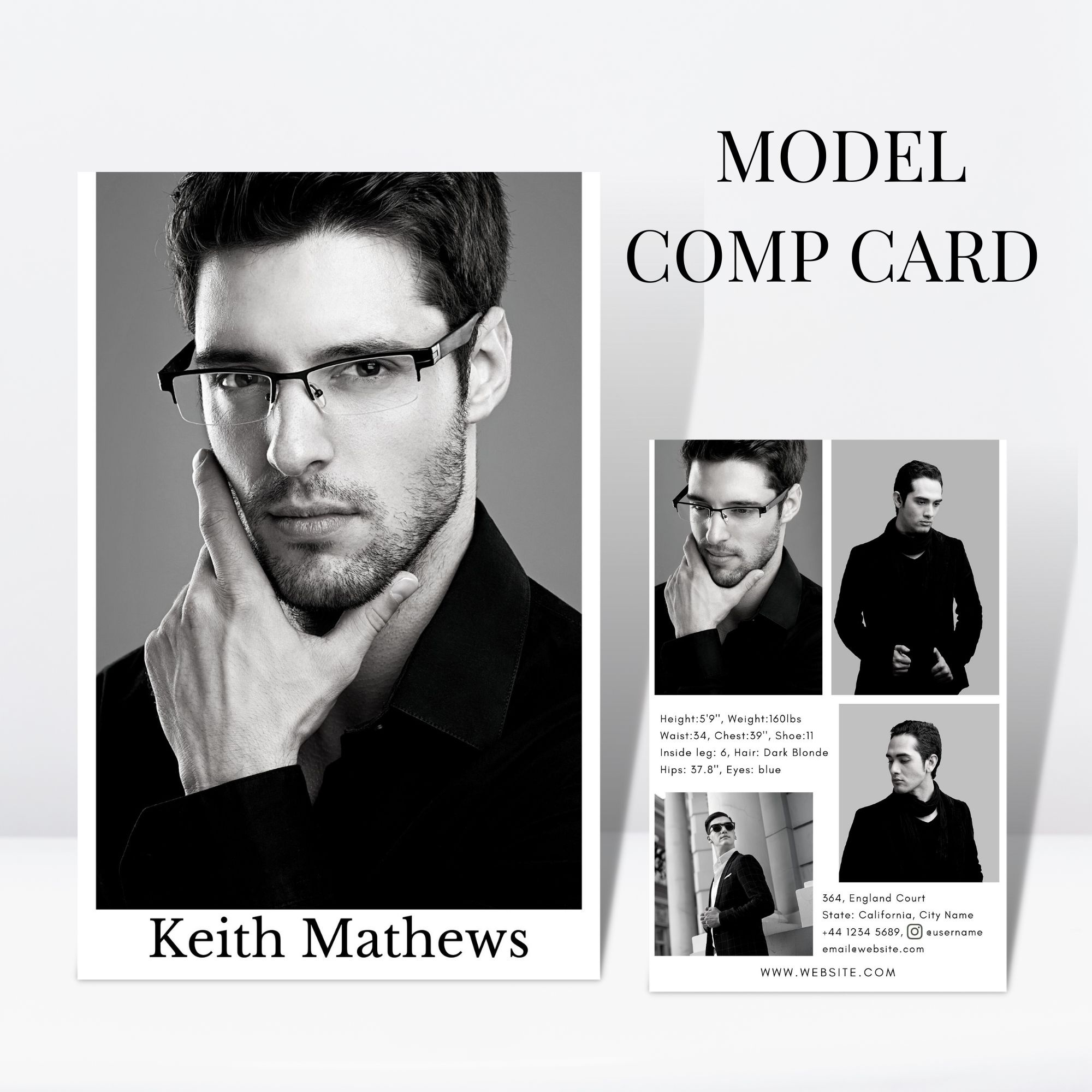 Modeling Photo Card designs, themes, templates and downloadable graphic ...