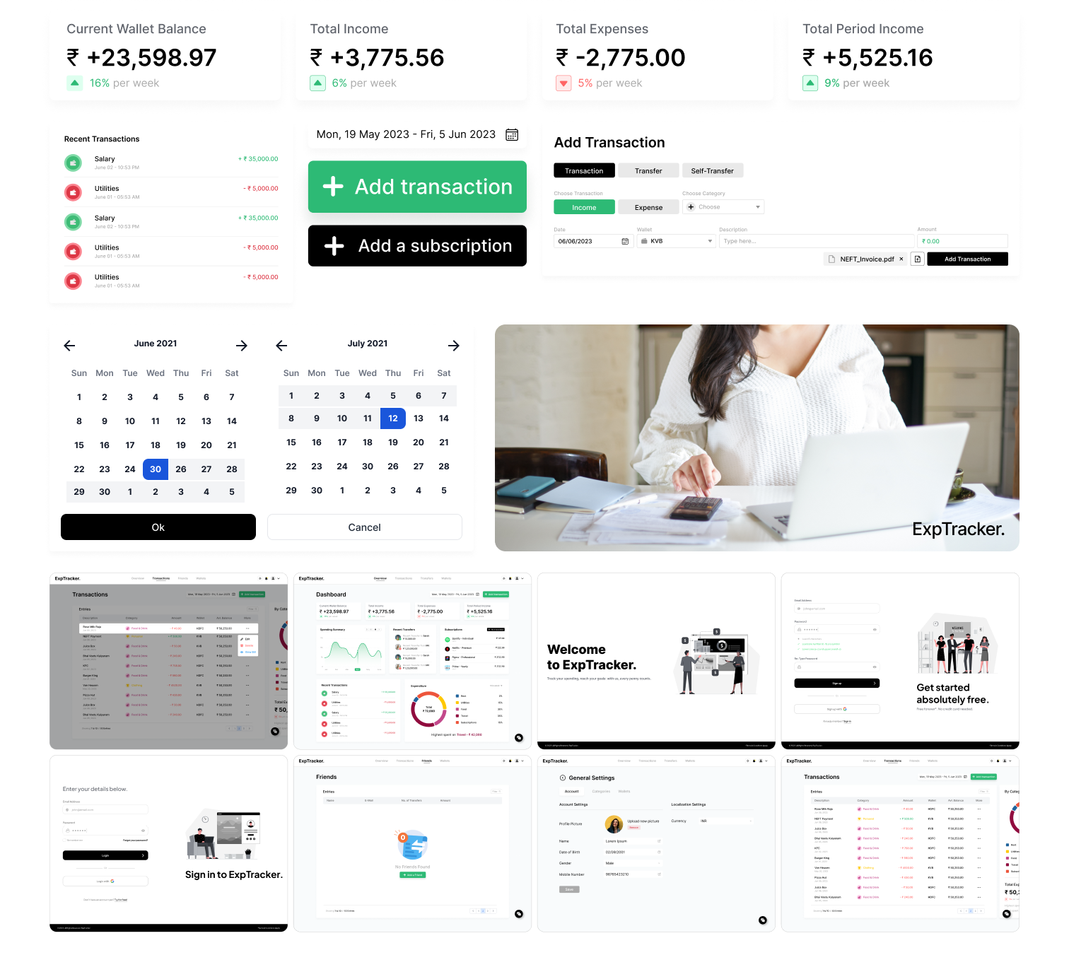 Expense Tracker Product Design | Figma | UI Design by Sanjay S on Dribbble