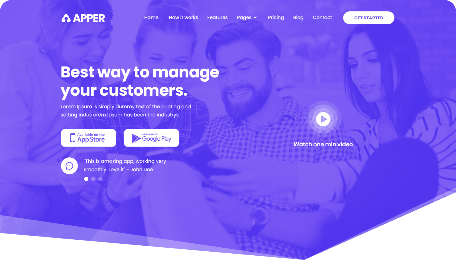 Apper - Mobile App Landing Page Design by sanjay on Dribbble