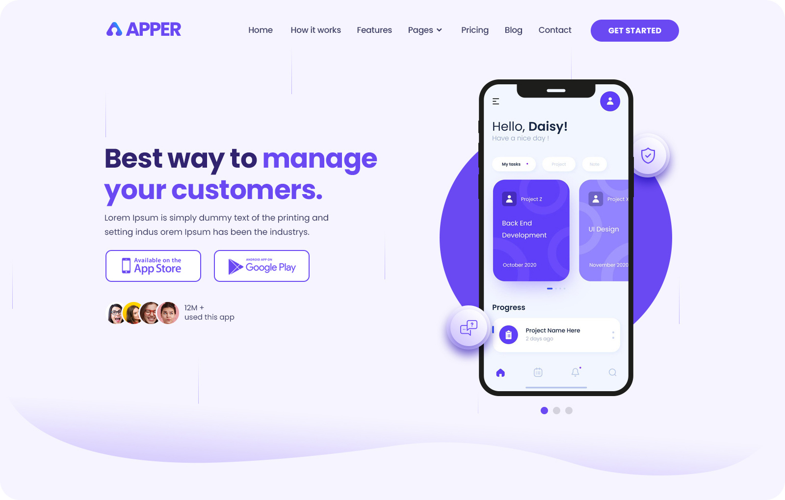 Apper - Mobile App Landing Page Design by sanjay on Dribbble