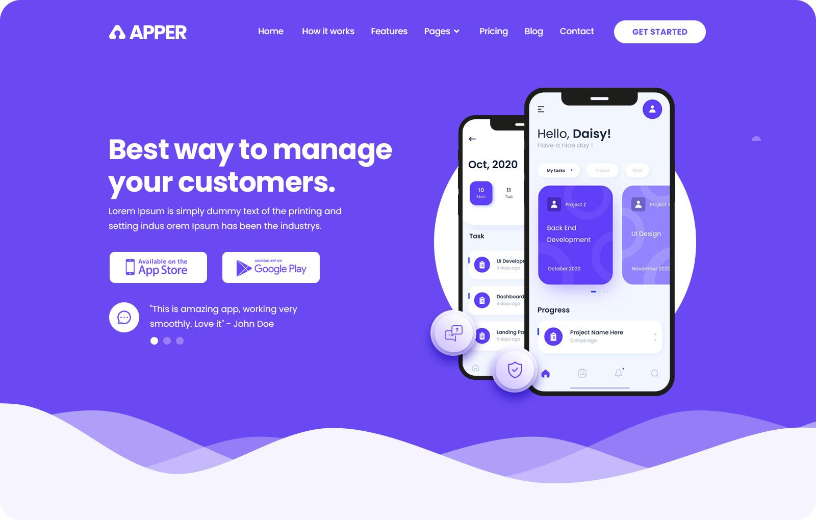 Apper - Mobile App Landing Page Design by sanjay on Dribbble