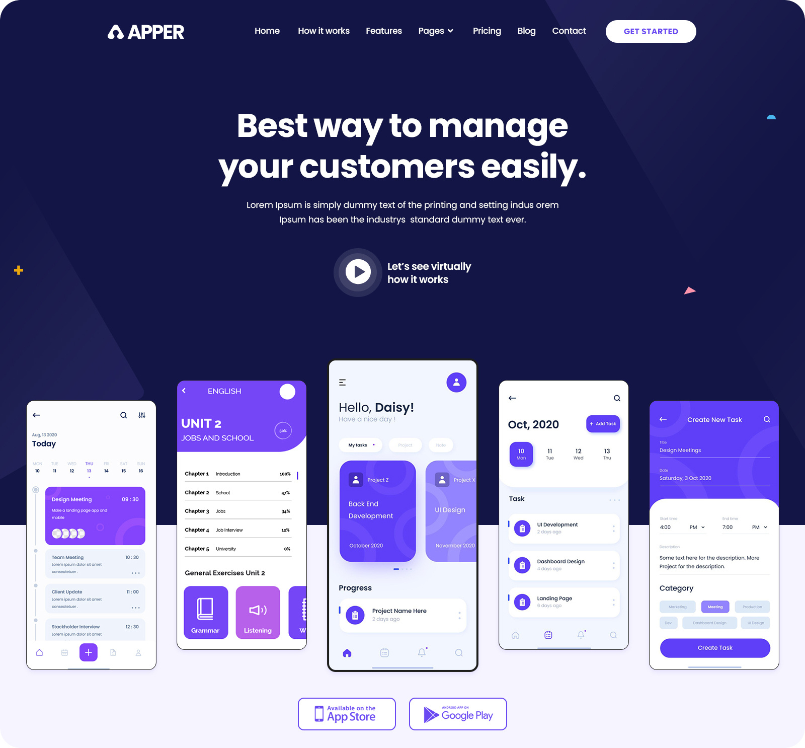 Apper - Mobile App Landing Page Design by sanjay on Dribbble