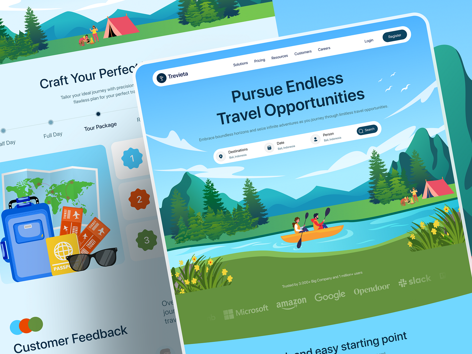 Trevieta - Travel Service Website Header by Awe Graphics on Dribbble