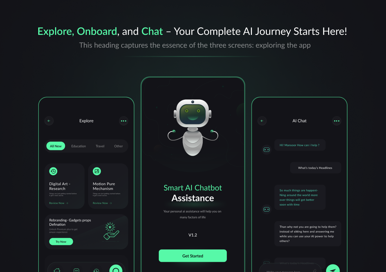 AI Chatbot Mobile Application ui ux app design by Mansoor Gull ⚚ on ...
