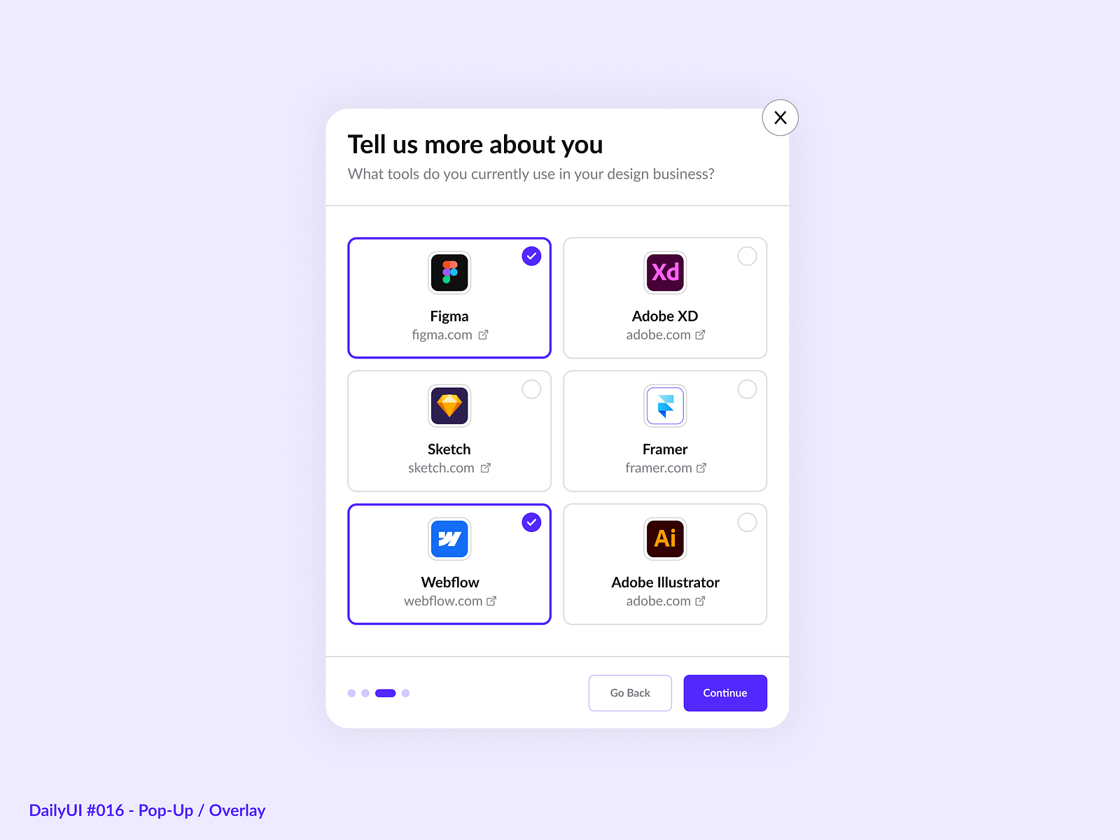 Pop-Up / Overlay by Niklas Jakob on Dribbble