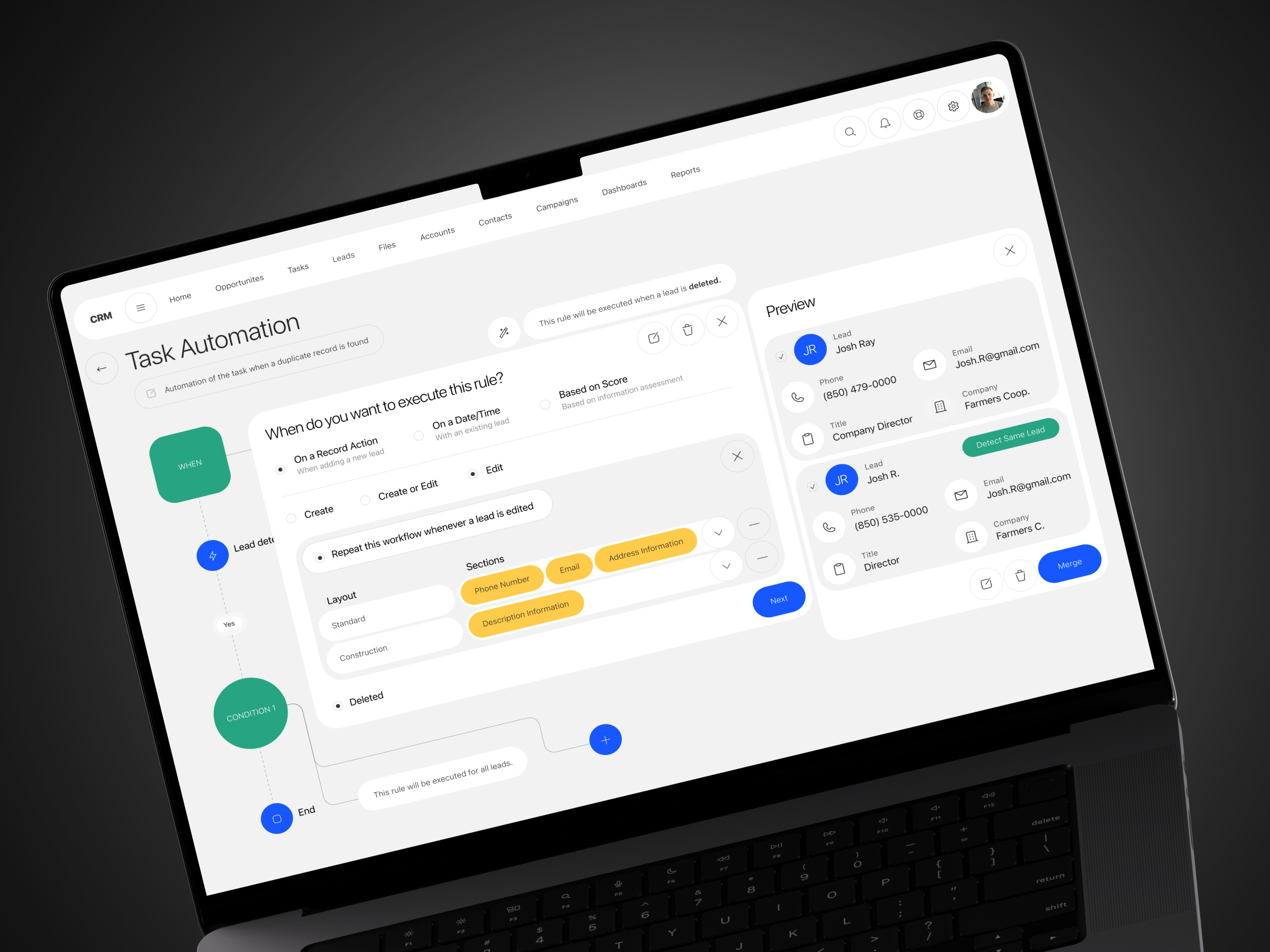 CRM - Task Automation SaaS by RonDesignLab ⭐️ on Dribbble