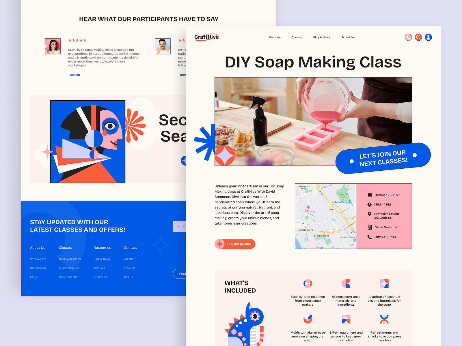 CraftHive Classes & Classes Details – Creative Workshop Website by ...