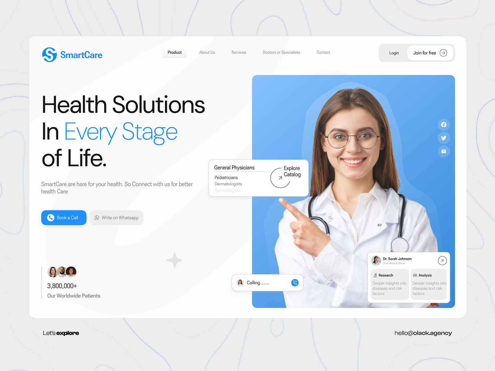 Health Care Website UI Design by Sohan Talukder for Olack on Dribbble