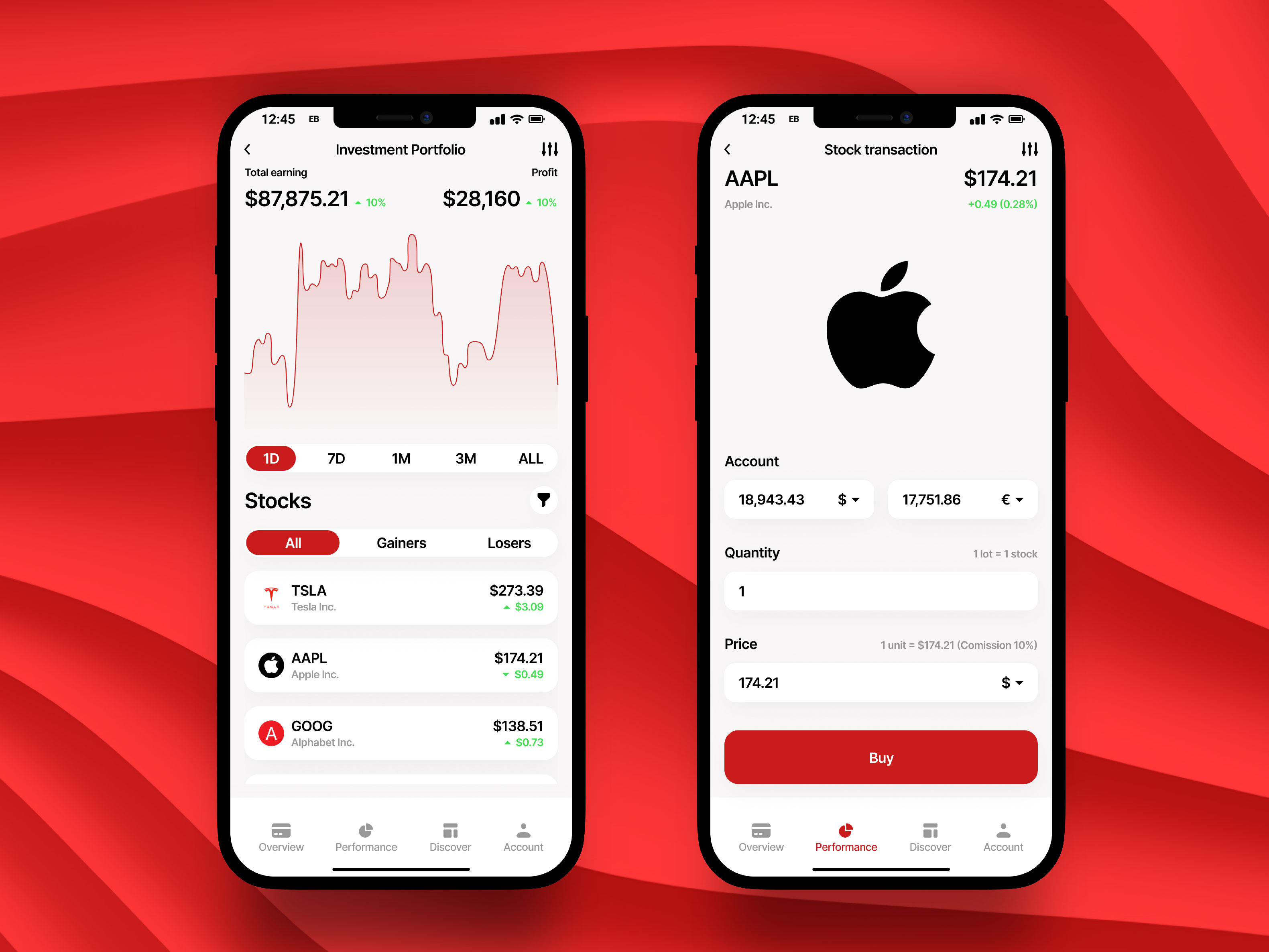 Investing Mobile App Design Concept For Portfolio Management by Extej ...