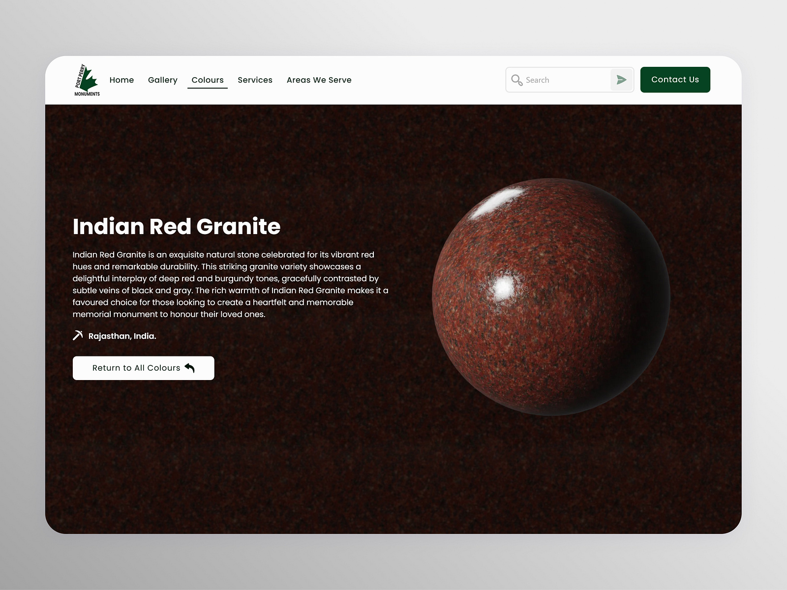 Custom Landing Page for Granite Stones by Modall on Dribbble
