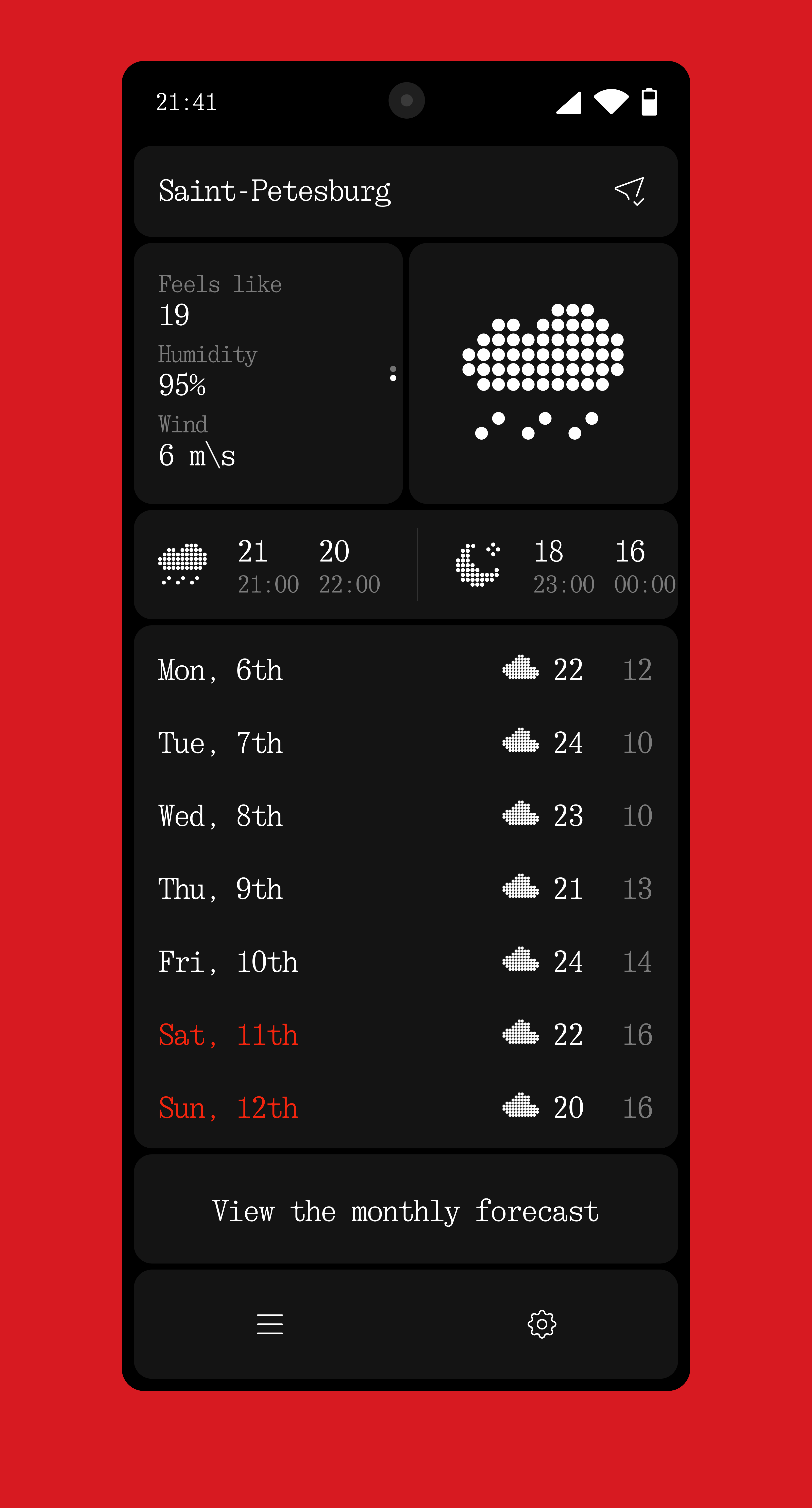 Nothing OS | Weather App concept by Vadim Barysh on Dribbble